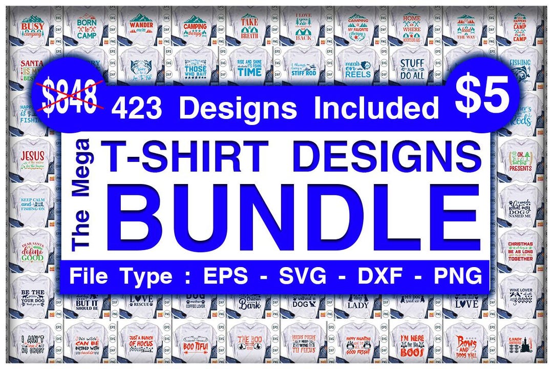 The Mega T-shirt Designs Bundle graphic Tee Svgs for Cricut ...