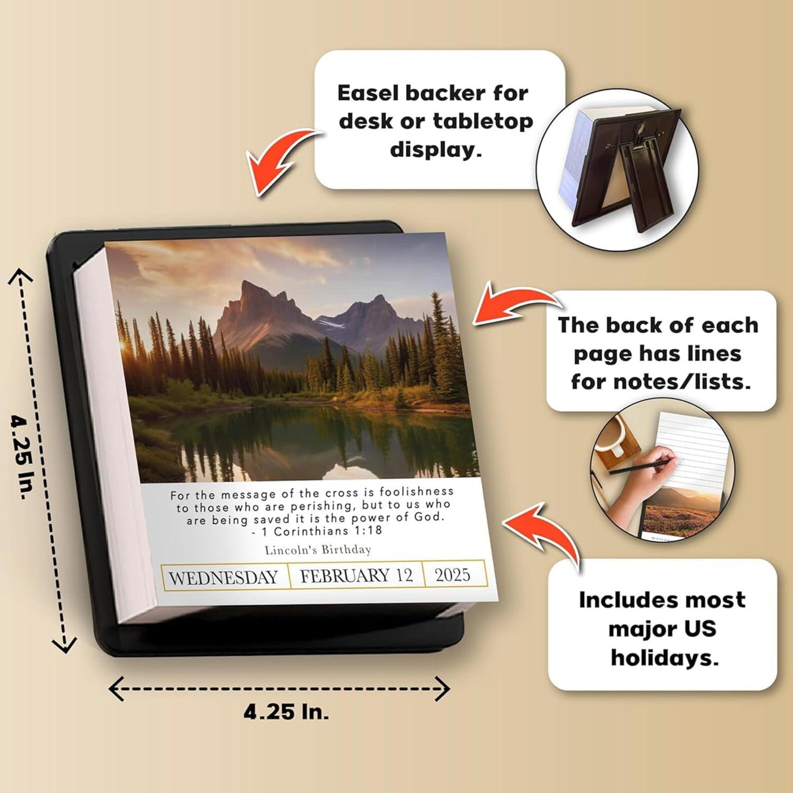 2025 Bible Verse Calendar A Bible Verse A Day Inspirational Religious ...
