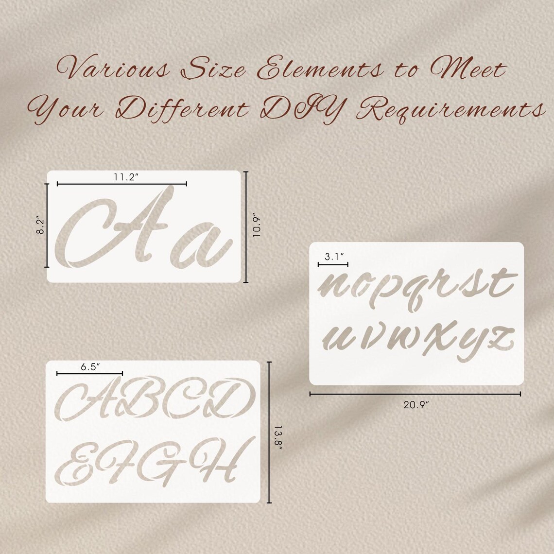 45 Pcs Alphabet Stencils Kit W/ Numbers, Symbols & Wreath - Reusable ...