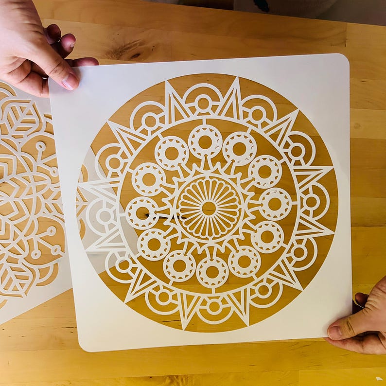 Wall Stencils for Painting Large Pattern, 9PCS 12" Mandala Stencils for ...