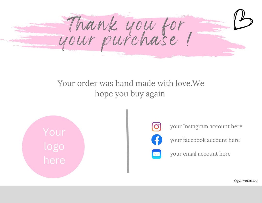 Editable Digital Thank You Cards for Sellers - Etsy
