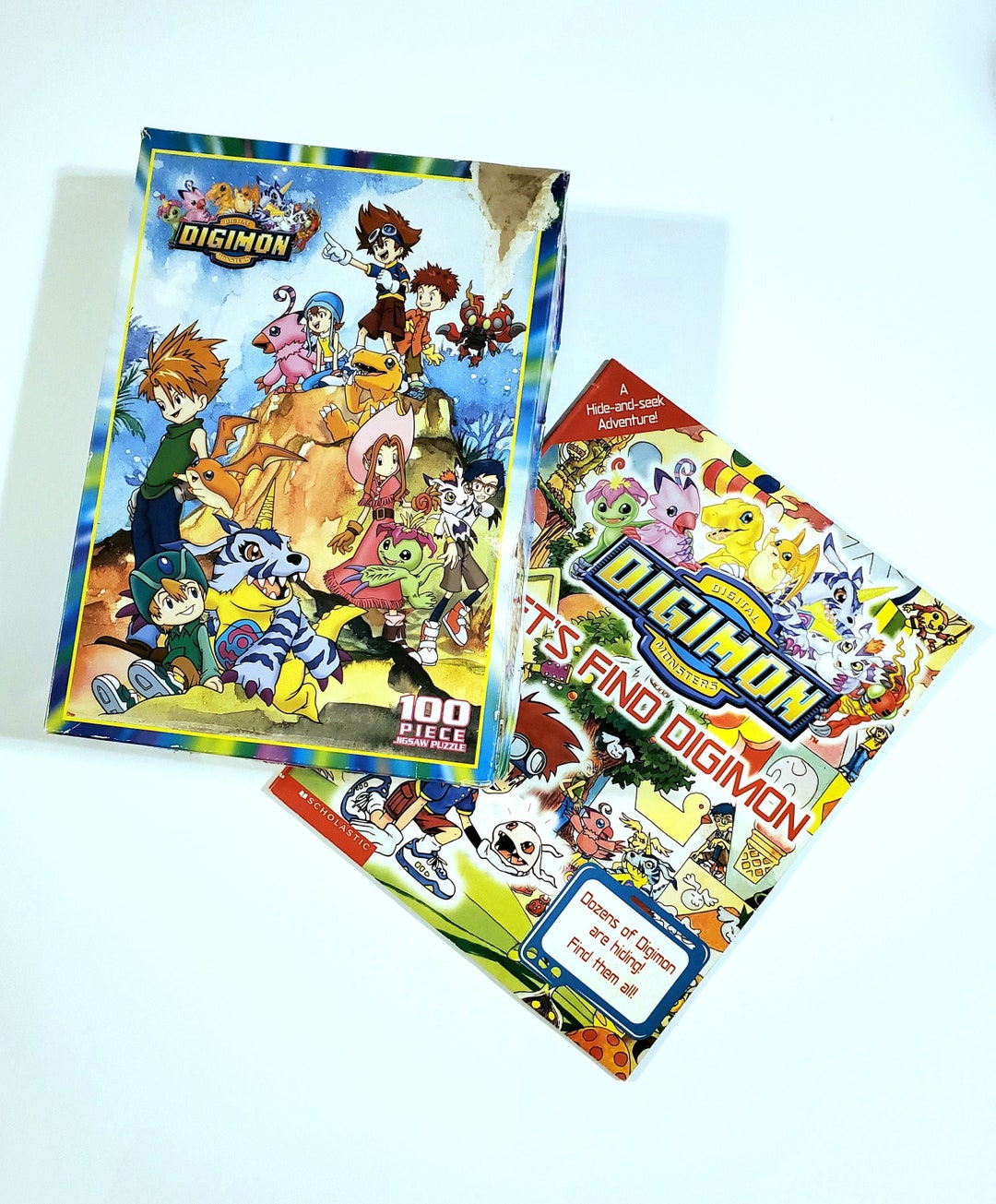 RARE Digimon Puzzle & Search Book UNBEATABLE TEAM 100 Pc Roseart Puzzle ...