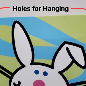 EXTREMELY RARE Happy BUNNY Wall Art, Door Sign - Trespassing Sign ...