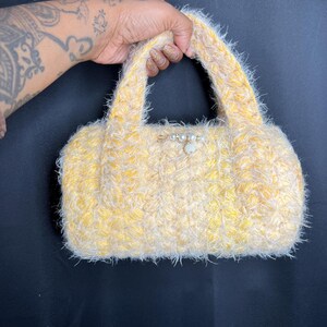 Purse Crochet Dufflebag Handmade Mini Bag Fluffy Fuzzy - Etsy