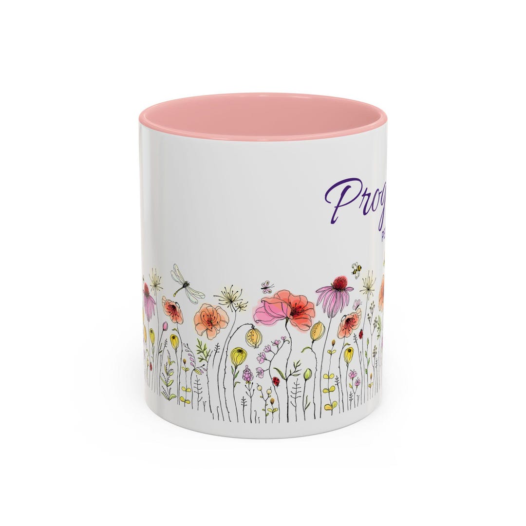 Progress Over Perfection Watercolor Wildflower Meadow Mug | Accent ...