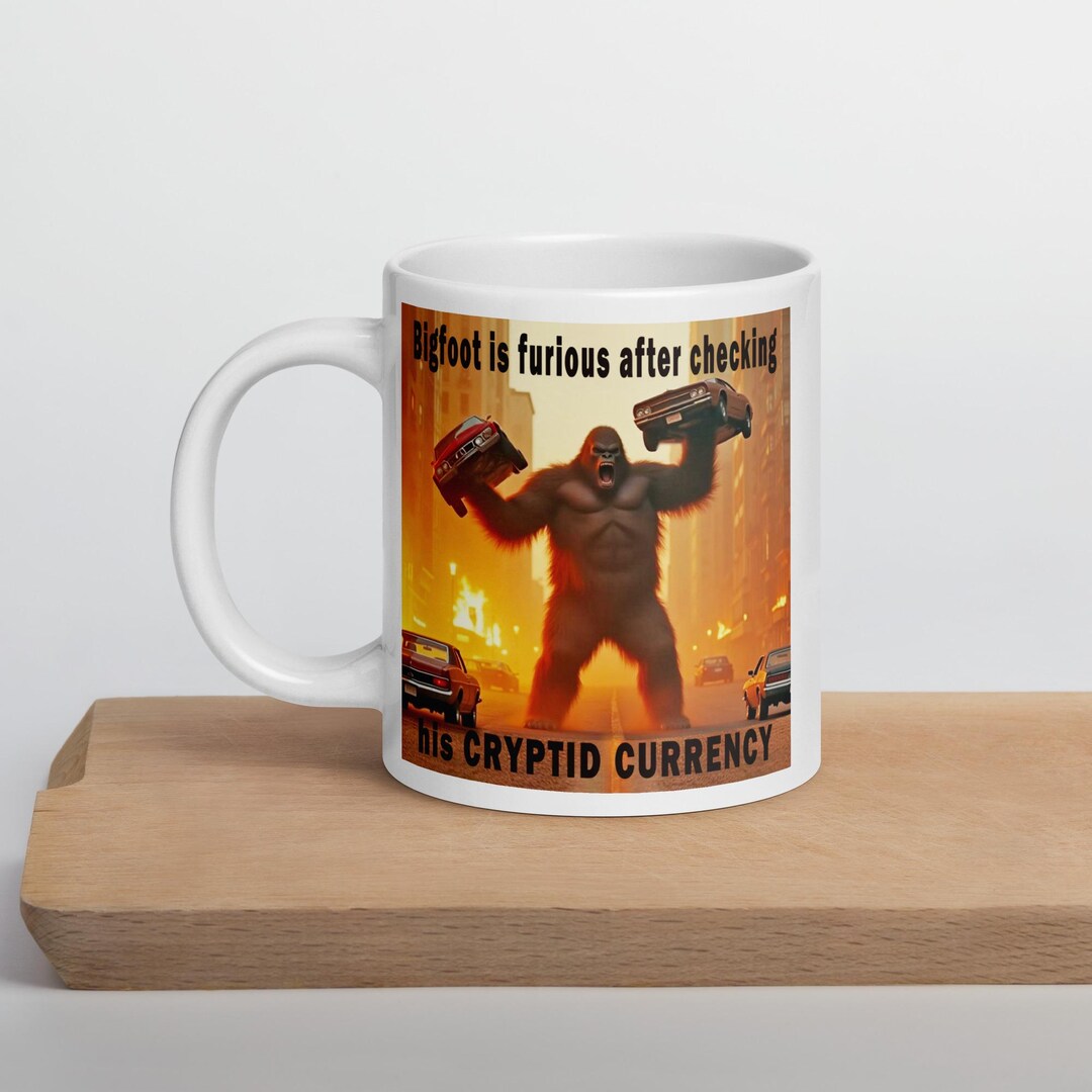 Bigfoot and His Cryptid Currency - White Glossy Mug - Etsy