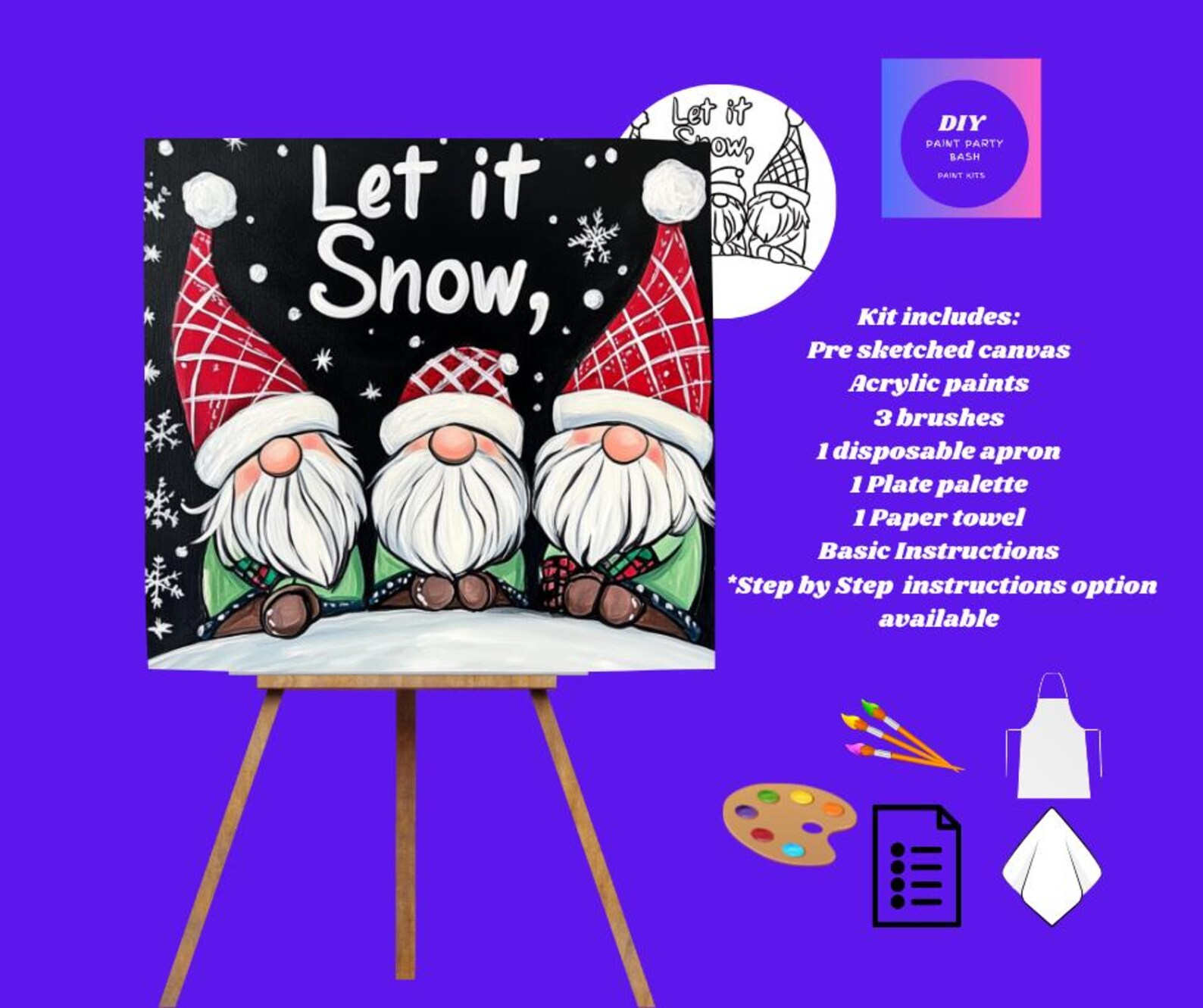 Let It Snow Gnomes DIY Paint Kit| Winter Craft - Etsy