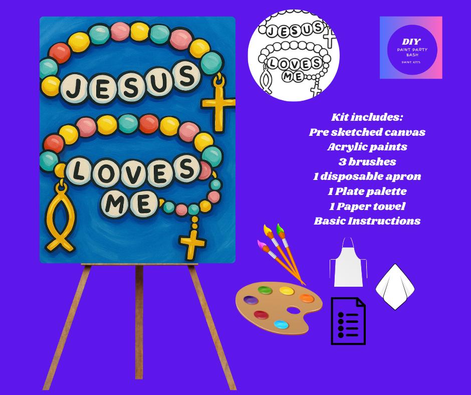 Jesus Loves Me Paint Party Kit: Christian DIY Canvas Art - Etsy