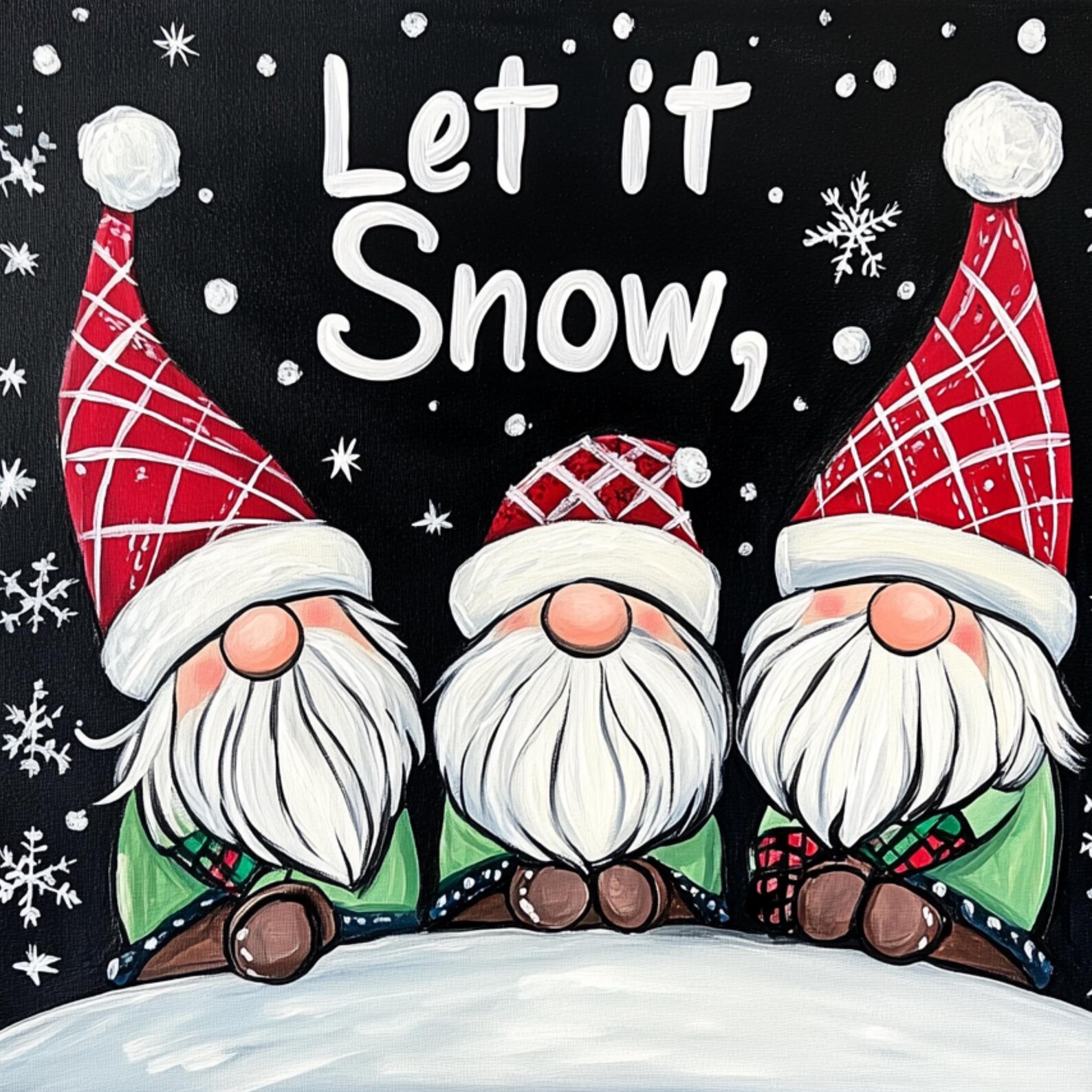 Let It Snow Gnomes DIY Paint Kit| Winter Craft - Etsy