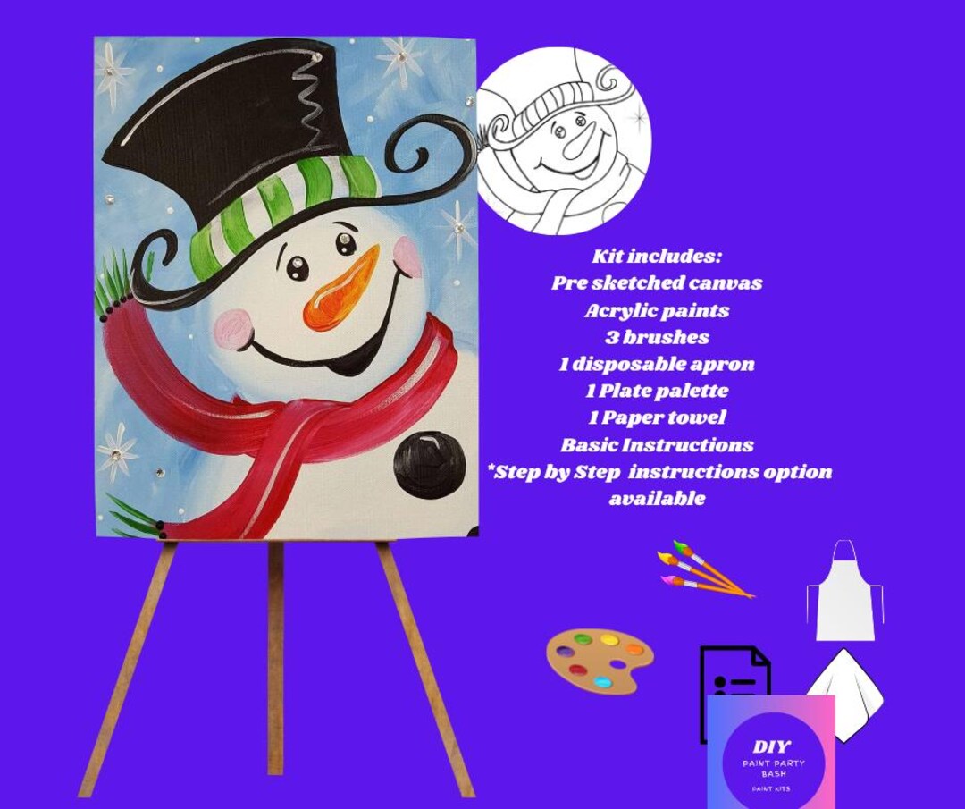 Whimsical Snowman|winter DIY Paint Kit - Etsy