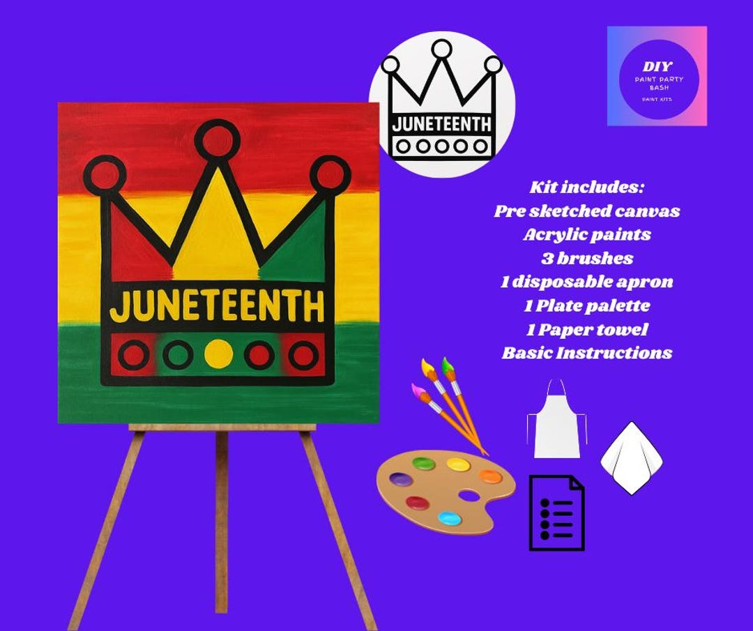 Juneteenth Crown Painting | Festive Juneteenth Art | DIY Paint Party ...