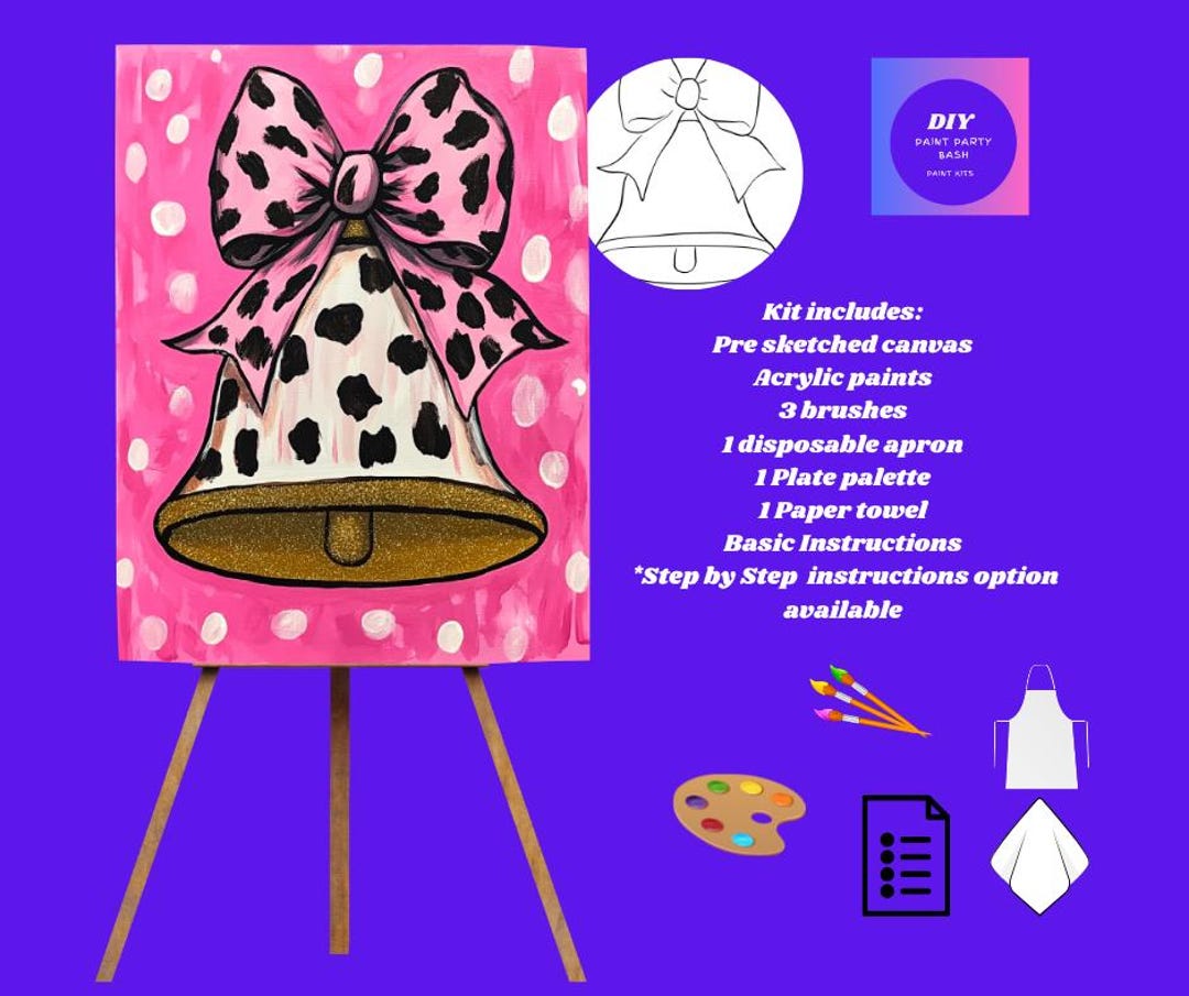 Pink Polka Dot Christmas Bell DIY Paint Kit - Etsy