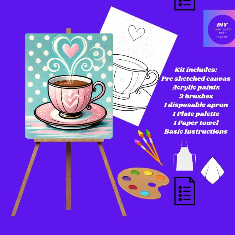 Painted Tea Cup - Etsy