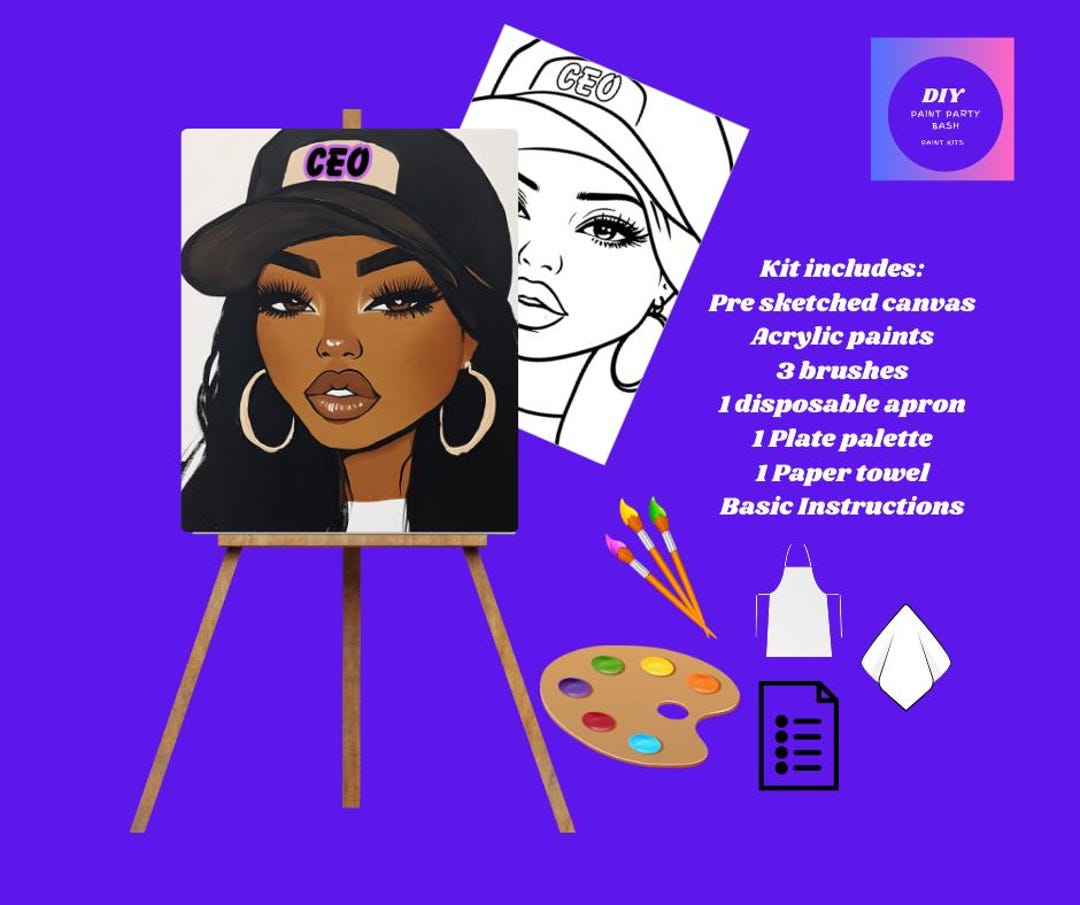 CEO Lady Paint Party Kit: DIY Canvas Art - Etsy