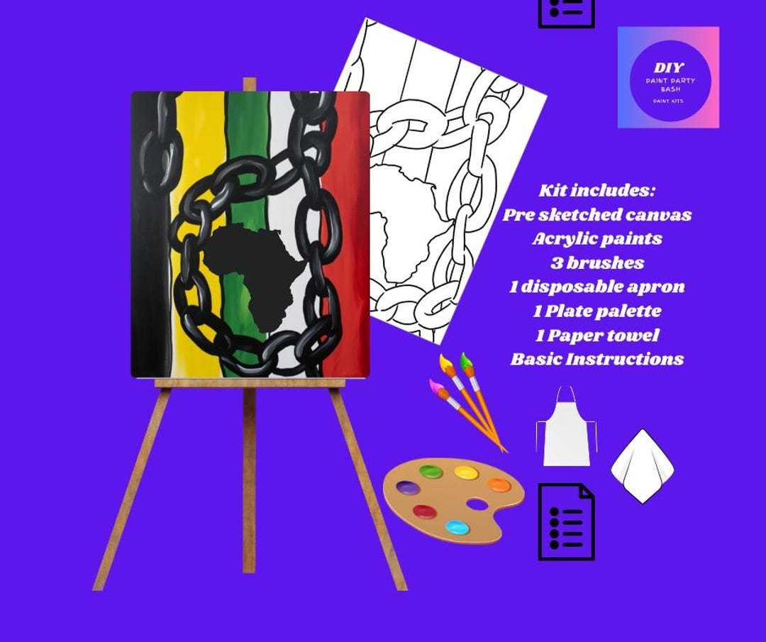 Black History Paint Party, DIY Paint Kit, Canvas Art, Freedom ...