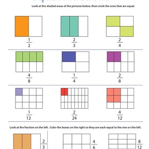 Equivalent Fractions Activity, Math Practice Worksheets, Math Coloring ...