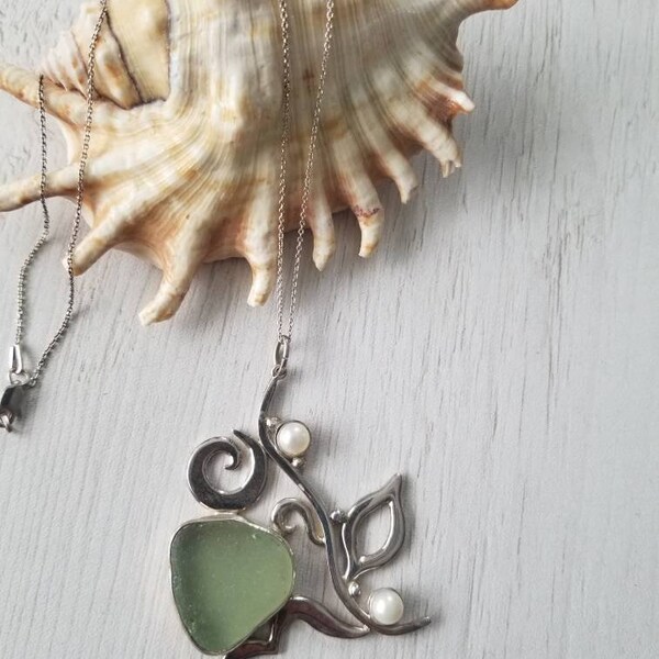 Sea Glass Pendant - Etsy