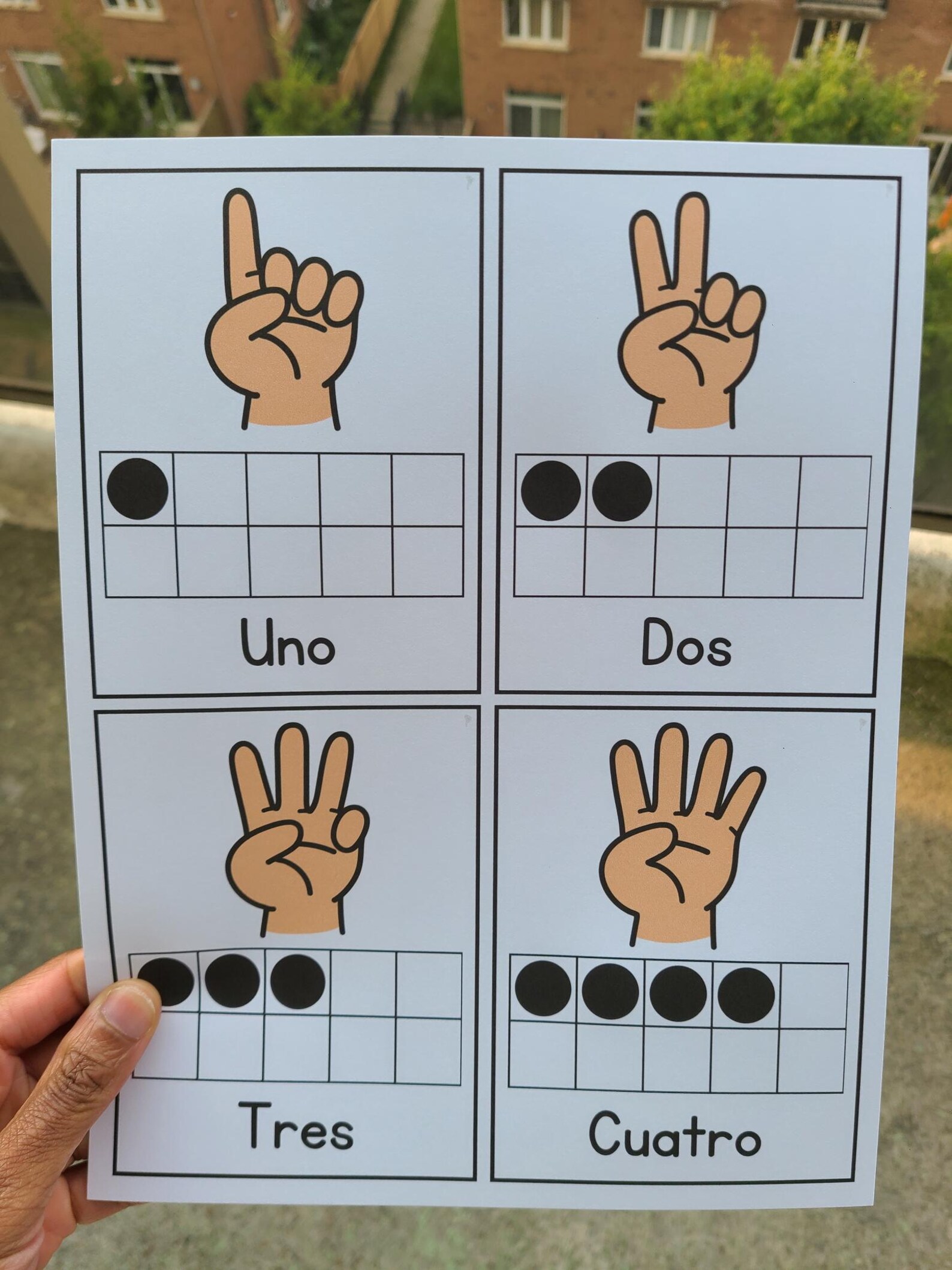 10 Spanish Numbers Flashcards | English Spanish Printable | Watercolor ...