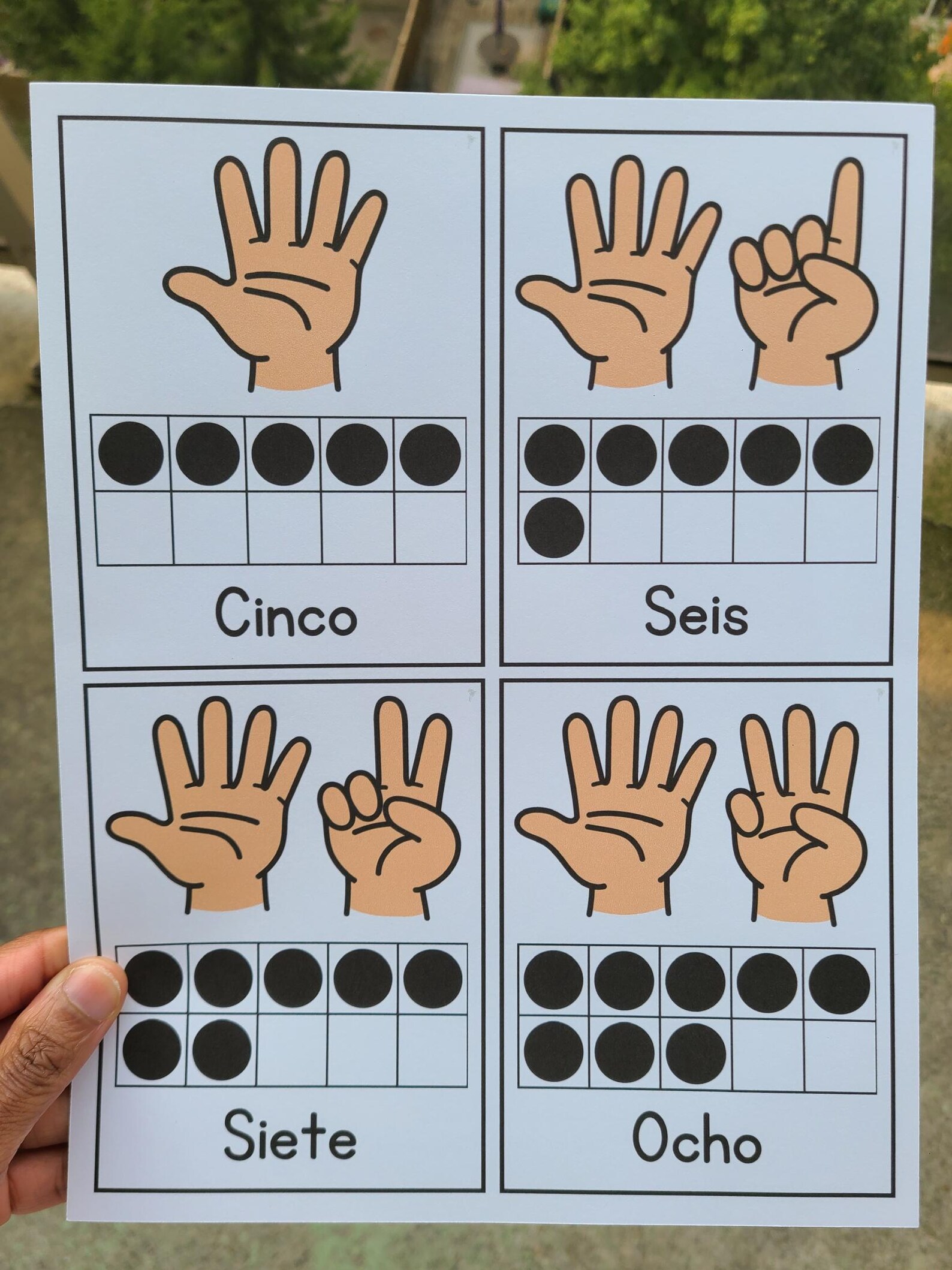 10 Spanish Numbers Flashcards | English Spanish Printable | Watercolor ...