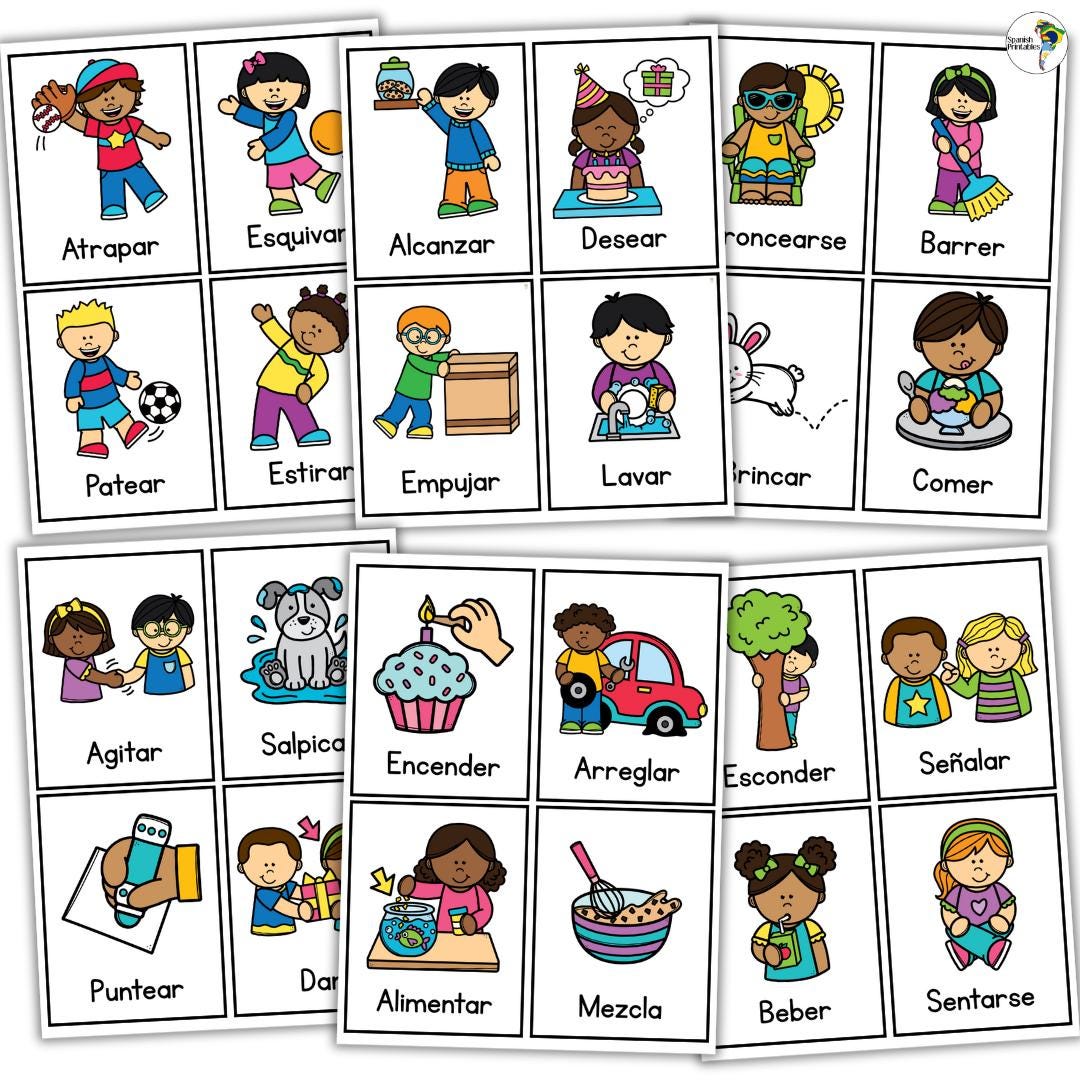 60 Spanish Verbs Flashcards | En Espanol | Language Flashcards ...