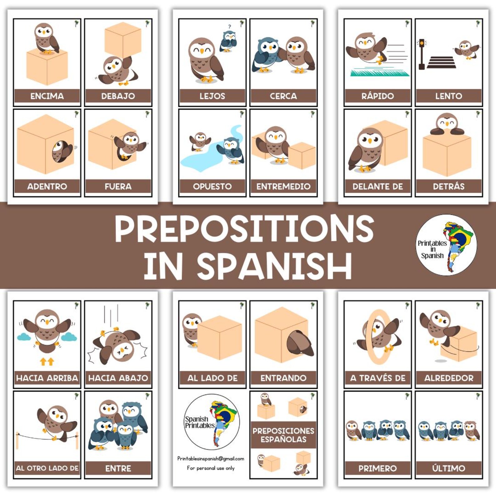 23 Prepositions in Spanish | Spanish Flashcards | ESL | Prepositions ...
