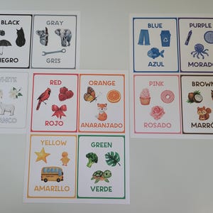 12 Spanish Colors Posters | English Spanish Printable | Watercolor ...