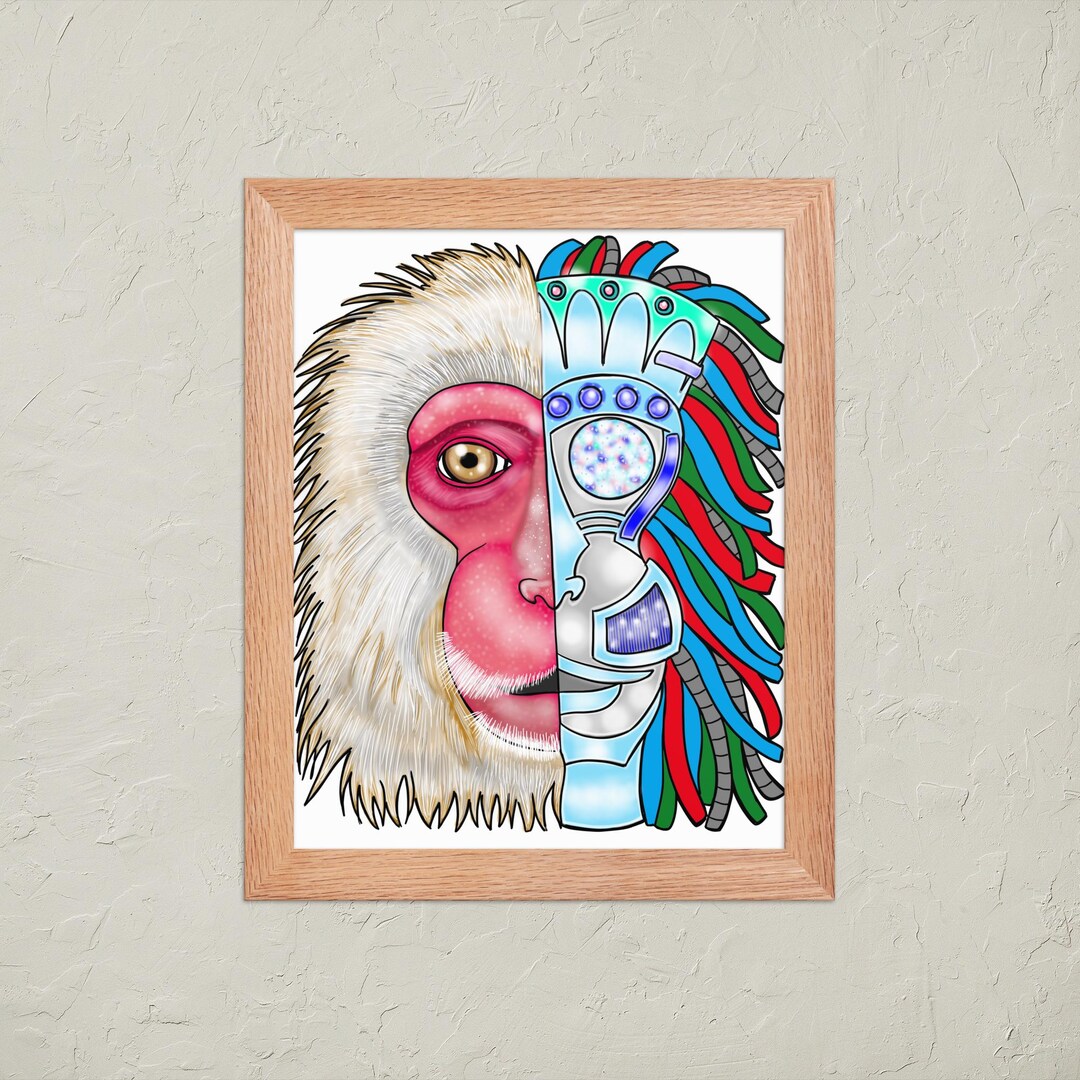 Cyborg Snow Monkey Digital Download 8X10 Sci-fi Animal Printable Art - Etsy