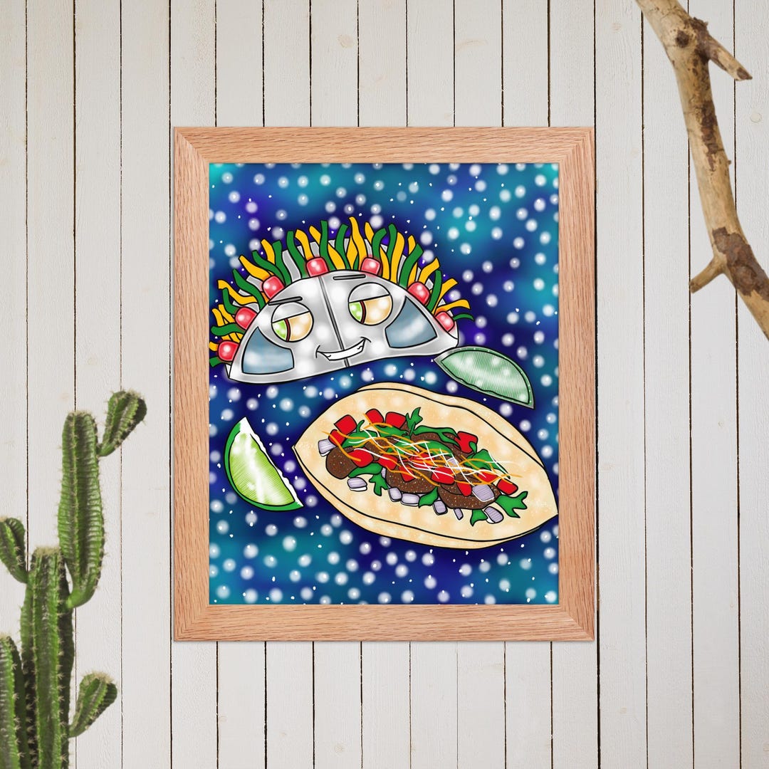 Cyborg Taco Digital Download 8X10 Funny Robot Taco Art Print Printable ...