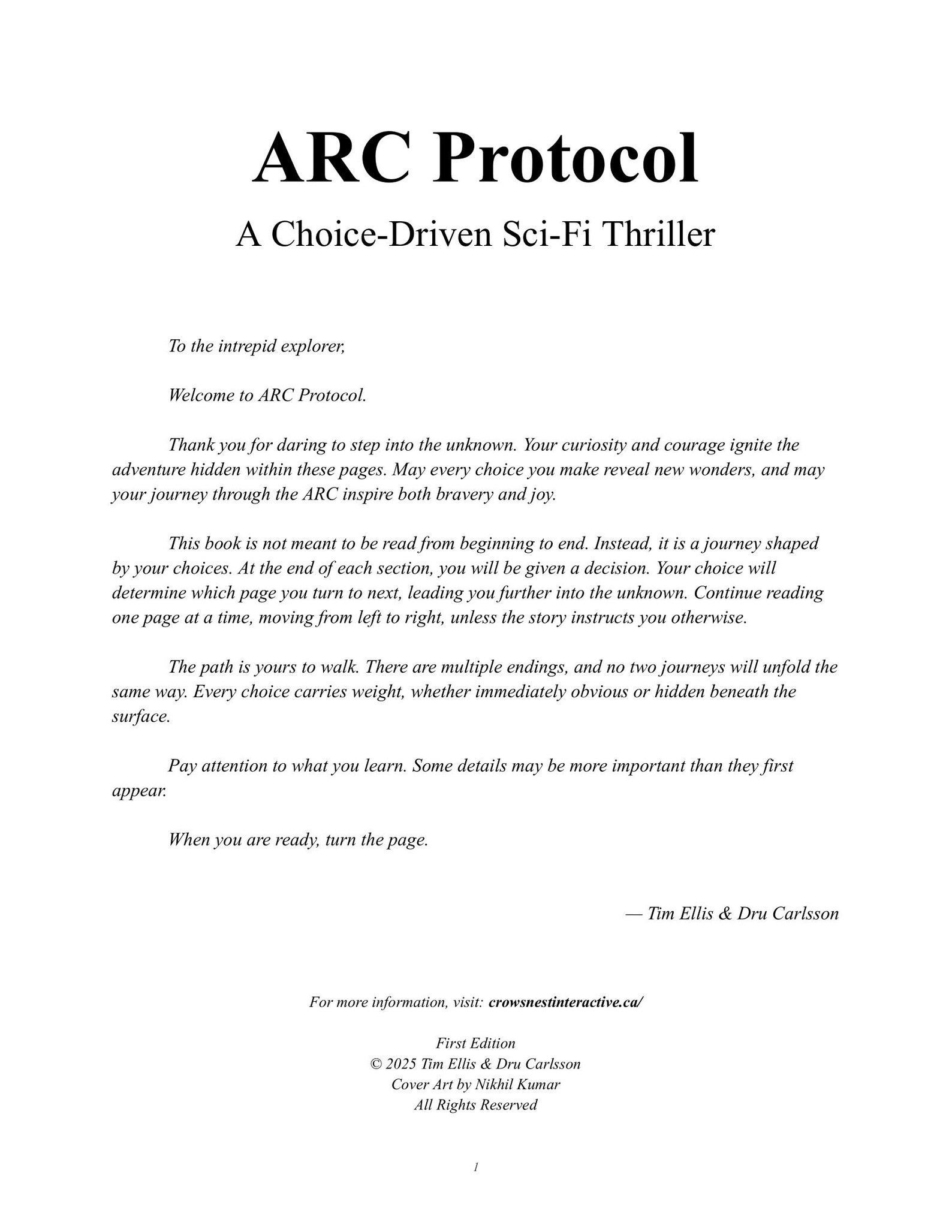 Interactive Sci-fi Thriller | "arc Protocol" - A Choice-driven Digital ...