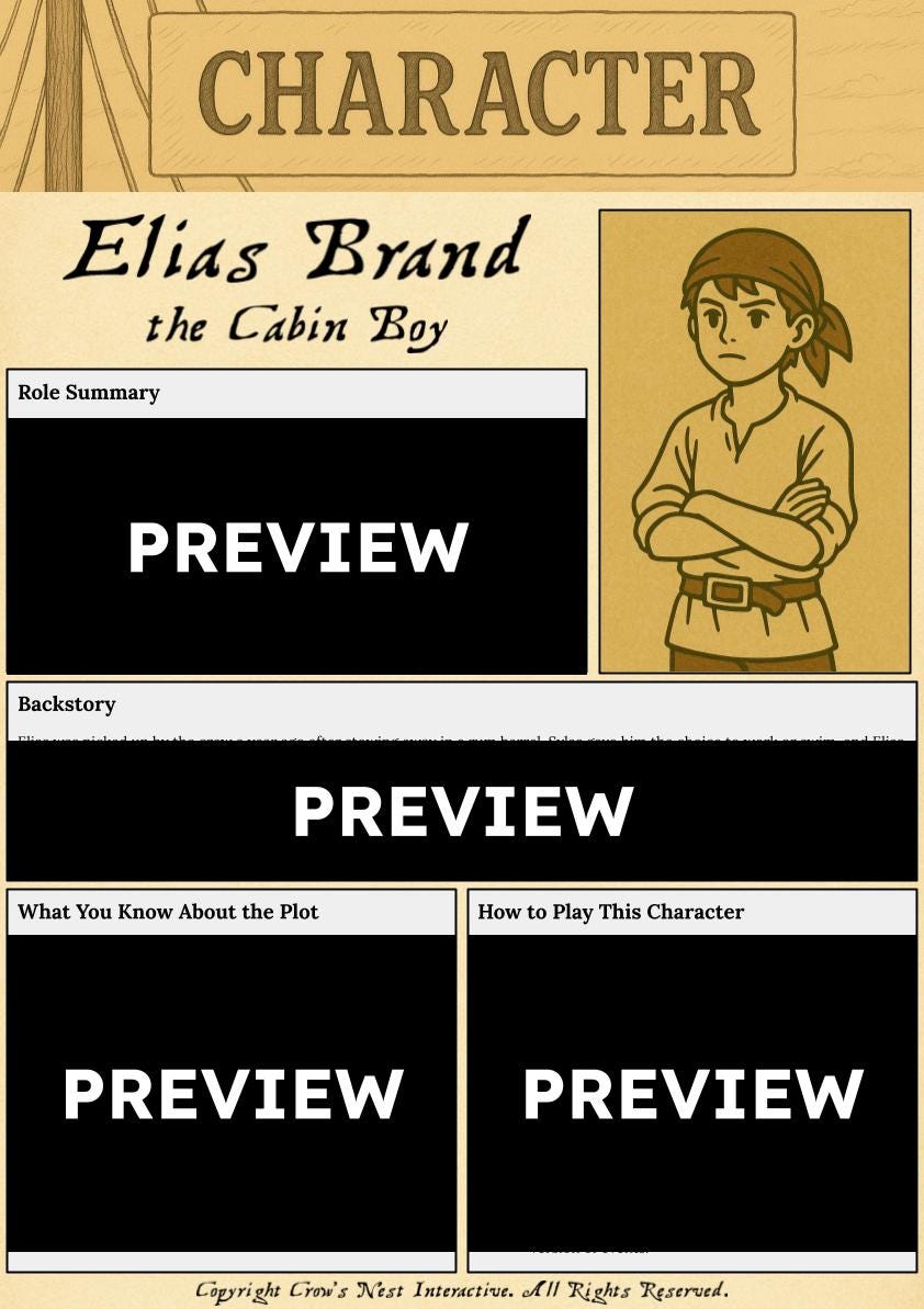 Printable Pirate Murder Mystery Game for 6 - 25 Players | Roleplaying ...