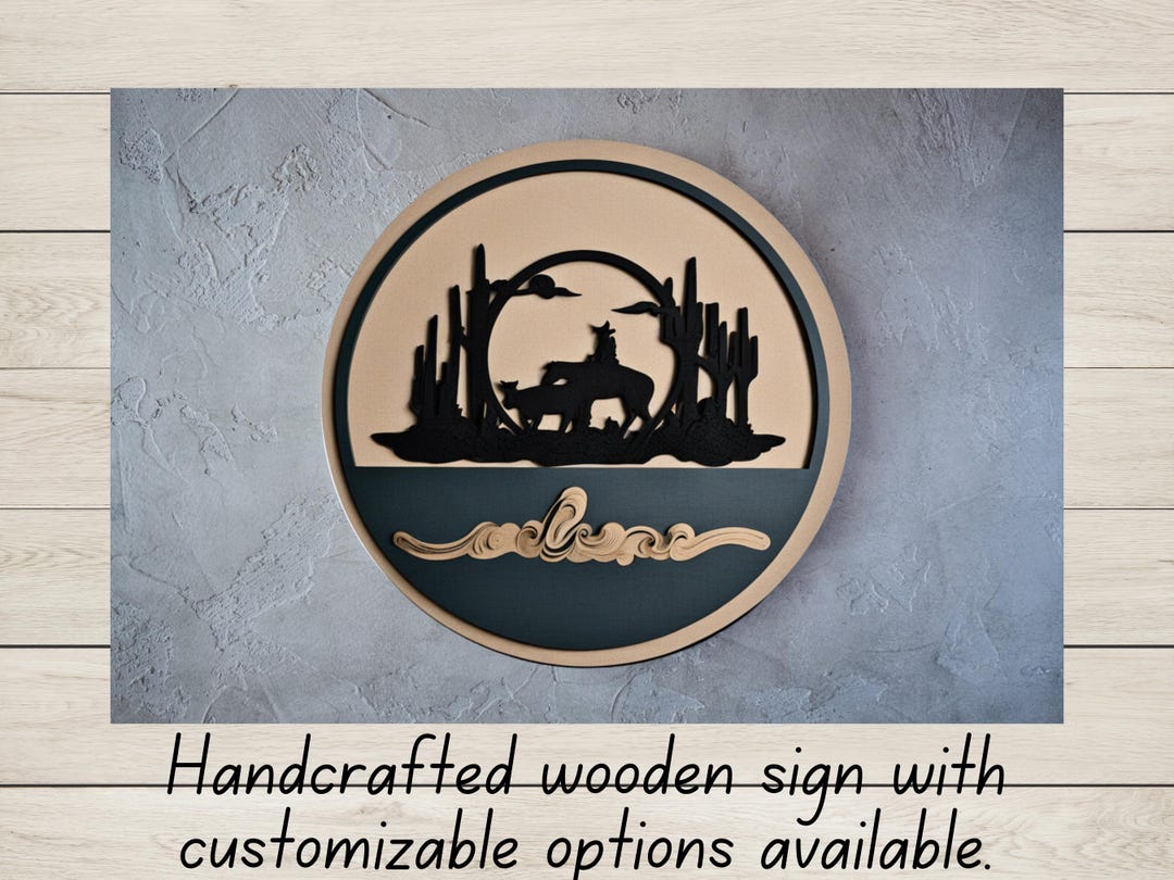 Handmade Wall Decor 10 Inch ,cowboy Themed ,customizable to Order . - Etsy