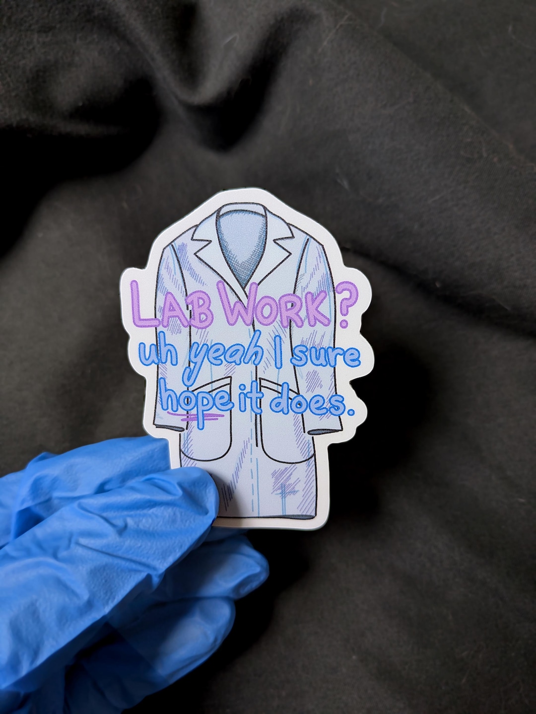 Lab Work - Waterproof Matte Vinyl Science Lab Coat Sticker for Laptop ...