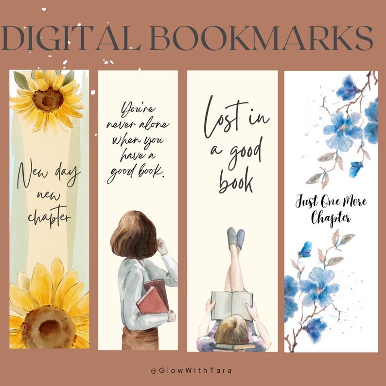 Printable Bookmarks, Aesthetic, Book Quotes, Digital Download Bookmark ...