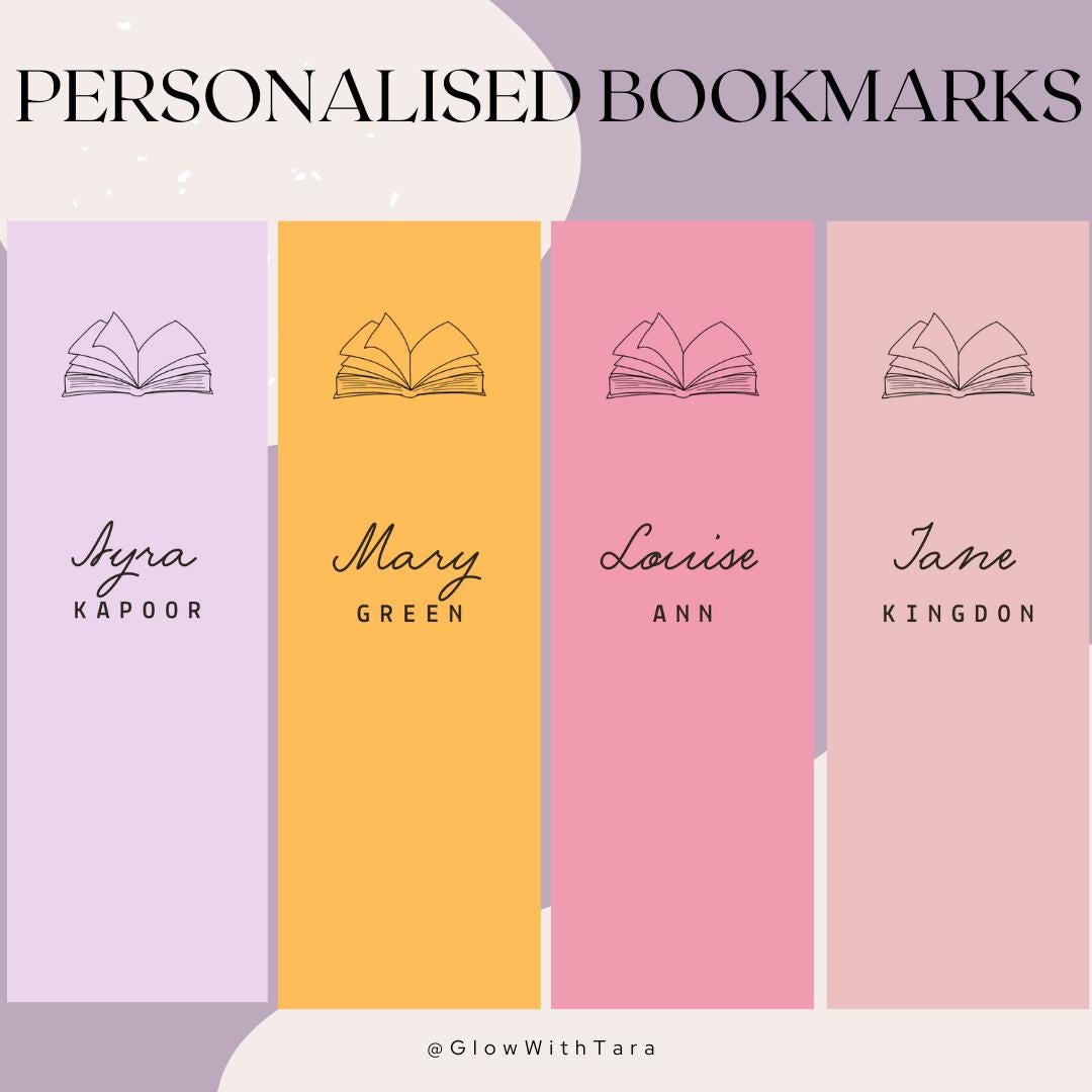 Personalised Bookmarks Sale, Digital Download Bookmark Bundle for Book ...