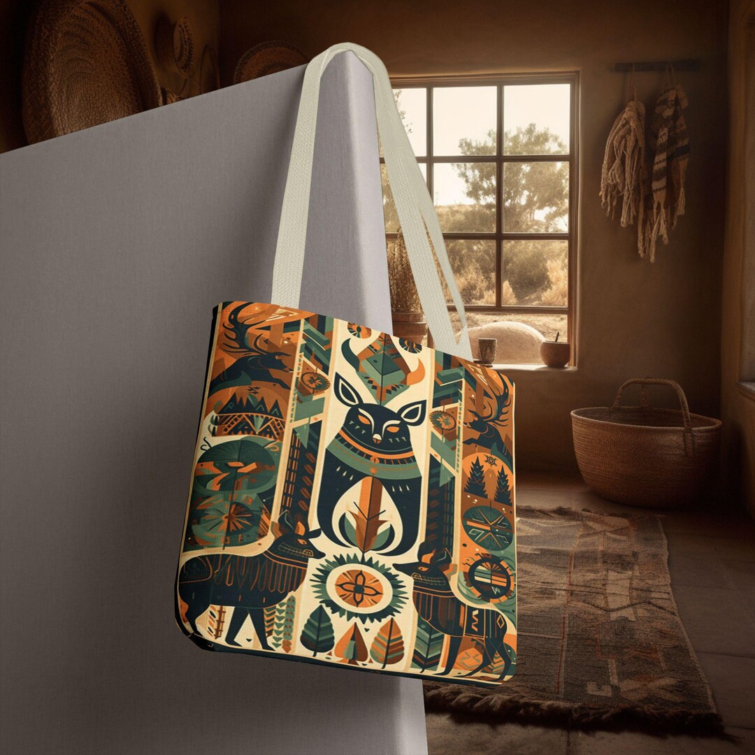 Tribal Tote Bag - Native American Sling | Indigenous Art Shoulder Bag ...