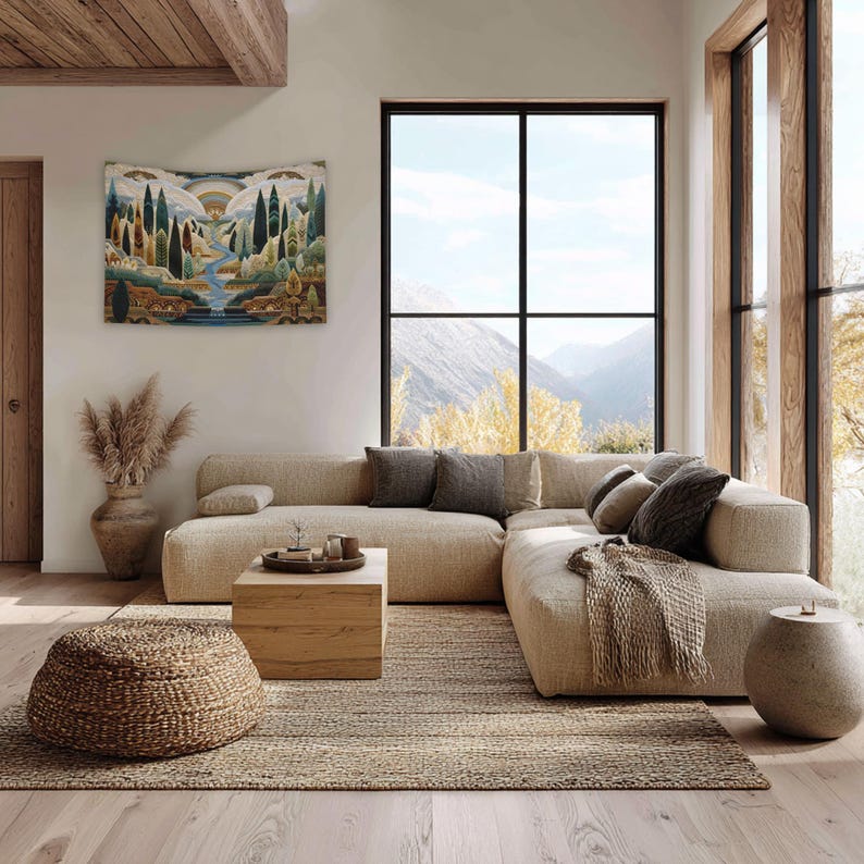 Wintu Native American Accent Wall Tapestry - River-valley Tribal Art ...