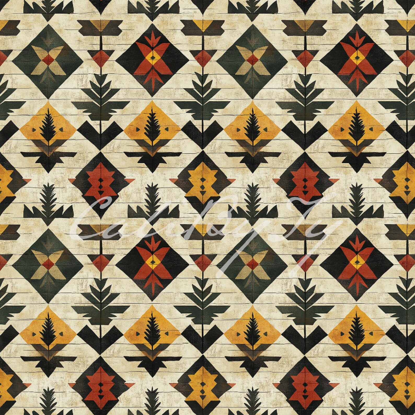 Miwok Tribal Digital Print Seamless Pattern, Tribal Art Pattern for ...