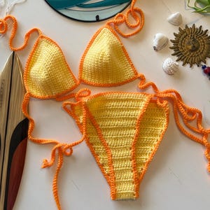 Colorful Boho Chic Crochet Bikini Set– Handmade & Perfect for Tanning ...