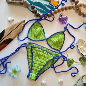Colorful Boho Chic Crochet Bikini Set– Handmade & Perfect for Tanning ...