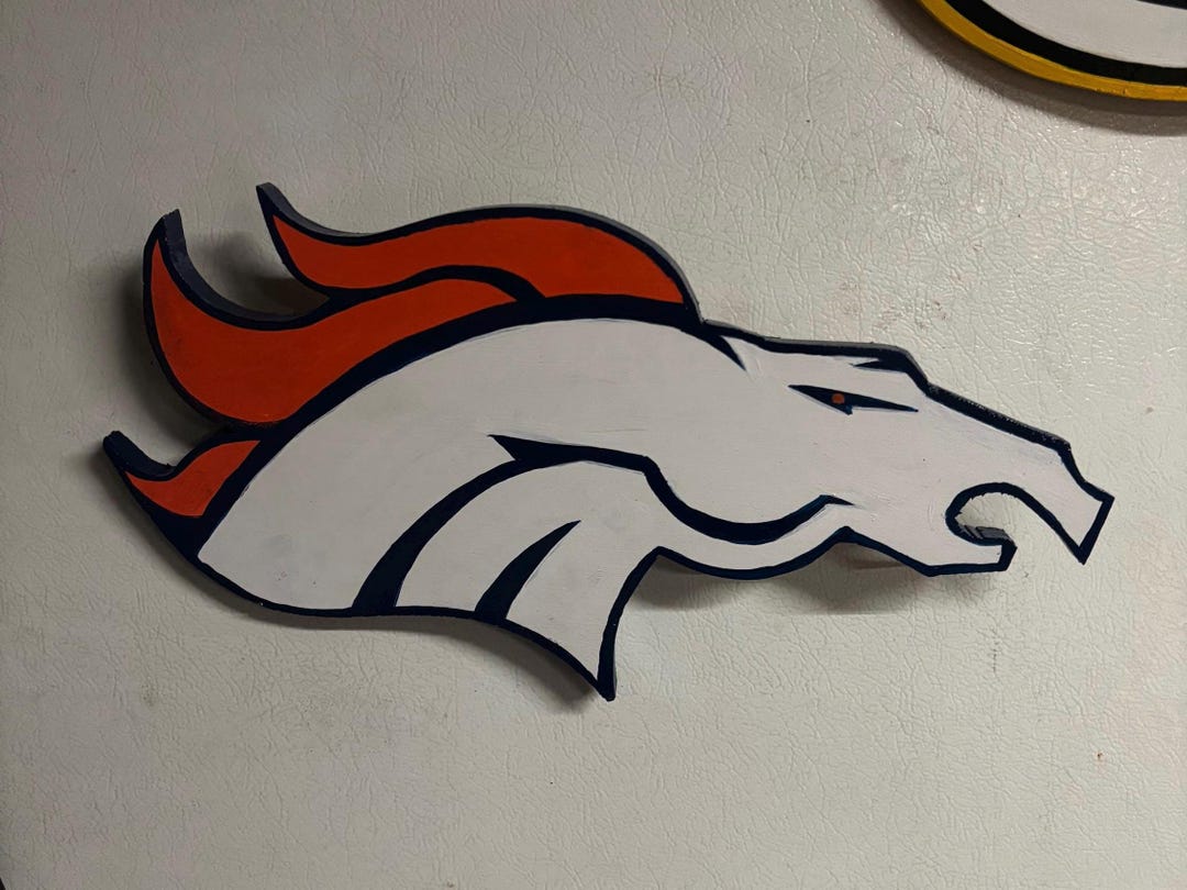 Wooden Logos - Broncos - Any Team - Wooden Desk Art - Shelf Art - Wall ...