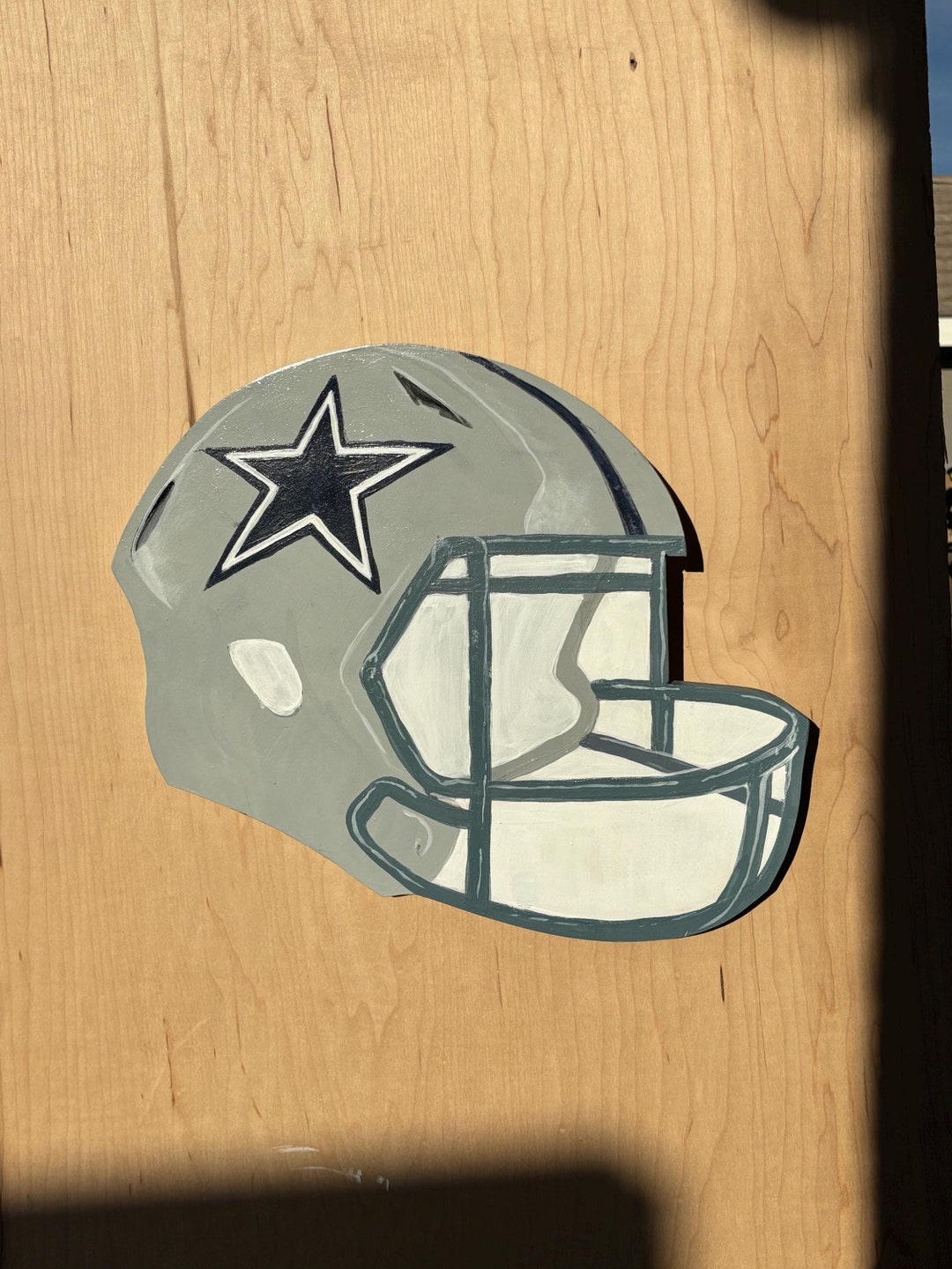 Wooden Cowboys Football Helmet - Football Helmet Cutout- Wood Helmet ...