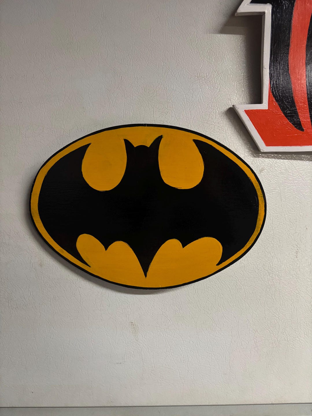 Wooden Batman Cartoon Wooden Hand Painted Cartoon Decor DIY Craft Wall ...