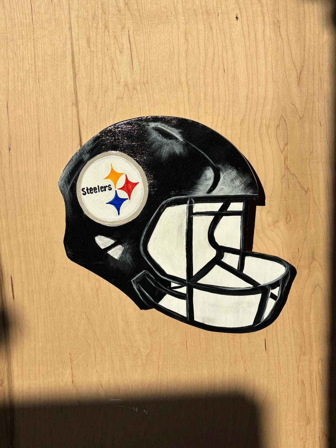 Wooden Steelers Football Helmet - Football Helmet Cutout- Wood Helmet ...