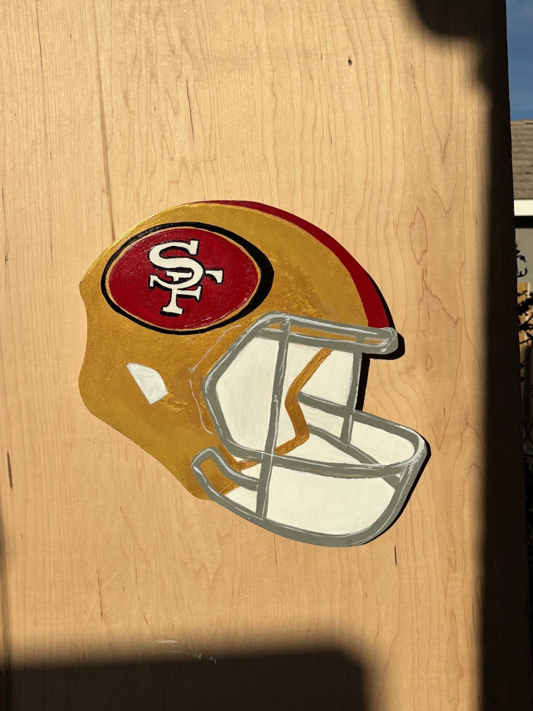 Wooden 49ers Football Helmet - Football Helmet Cutout- Wood Helmet ...