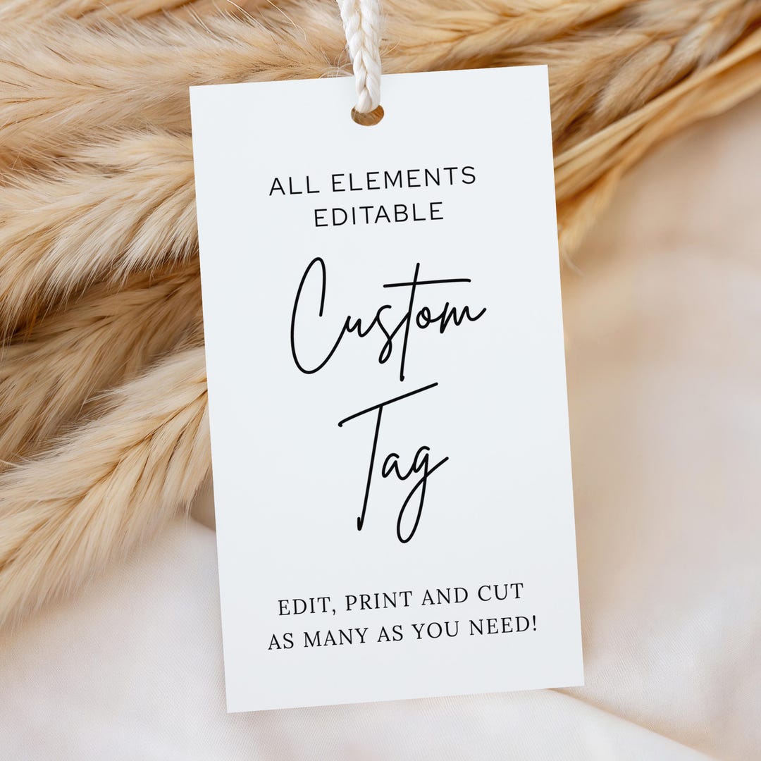 Editable Gift Tag Custom Calligraphy Minimalist Party Favor Label - Etsy