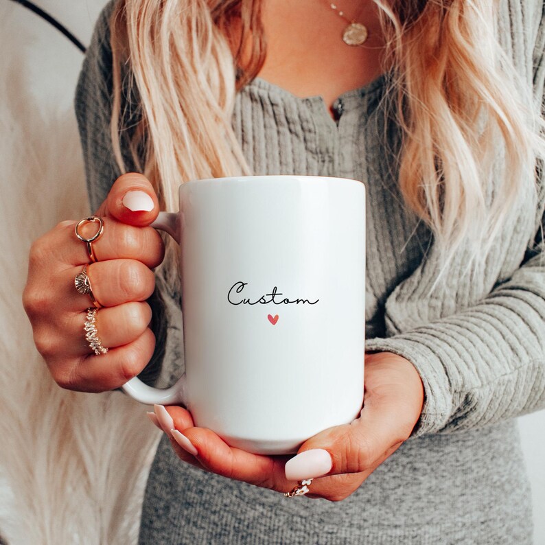Custom Text Coffee Mug Gift Personalized Text Mug With Your Words ...