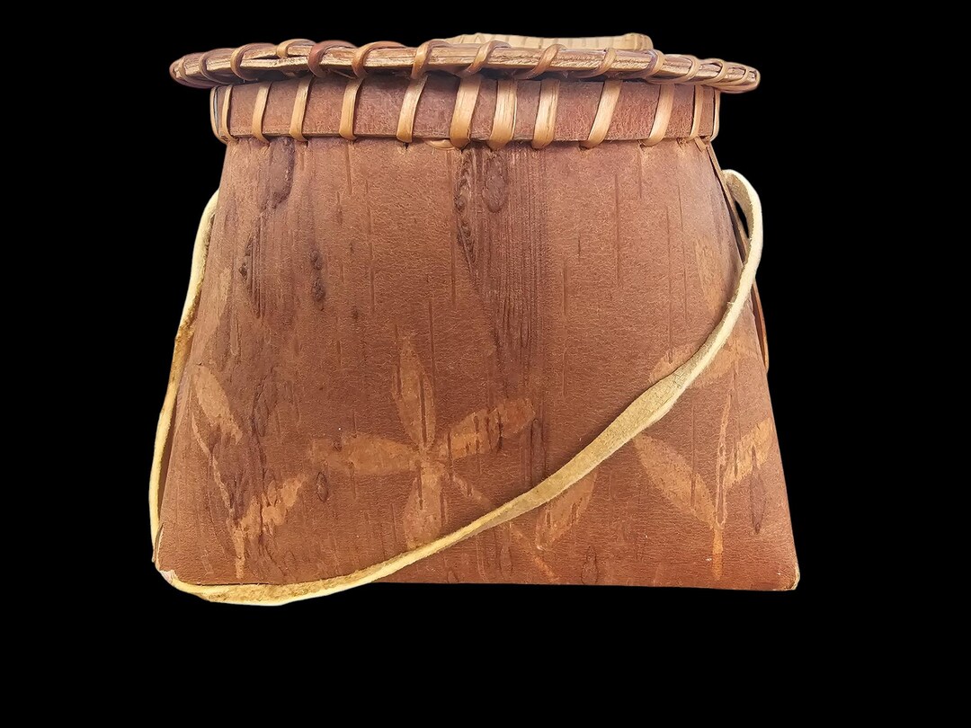 Rare Vintage Native American Birch Bark Basket - Etsy