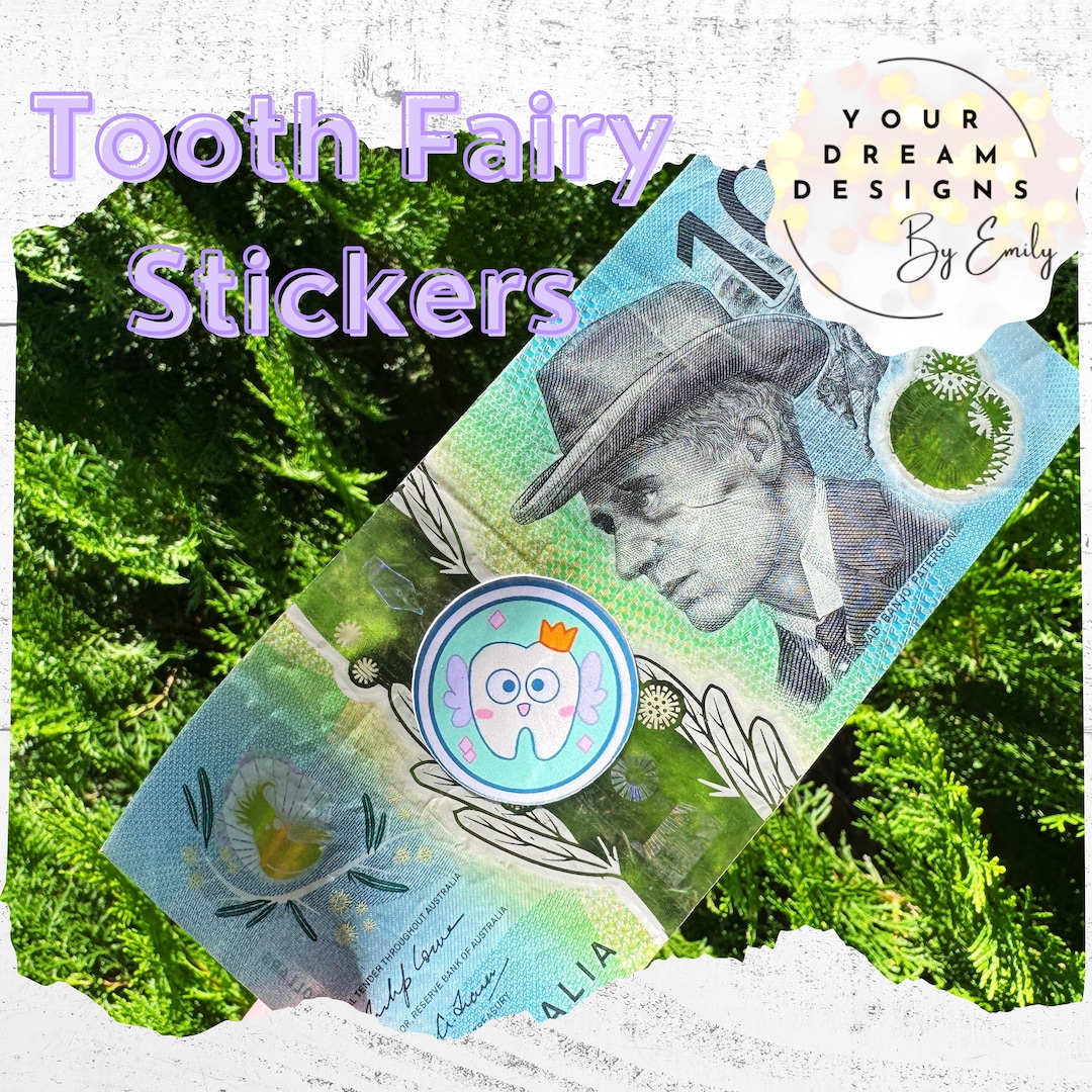 20 or 10 Tooth Fairy Stickers | Blue Dog-inspired Tooth Fairy Stickers ...