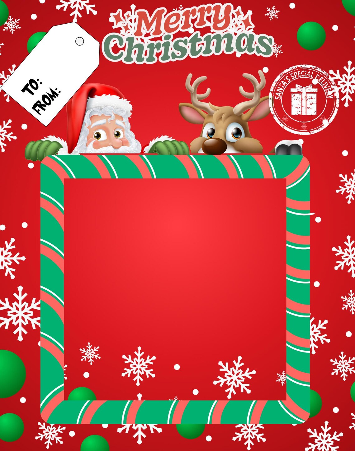 10 Jumbo Christmas Card 11x14 Template . Greeting Cards for Family and ...