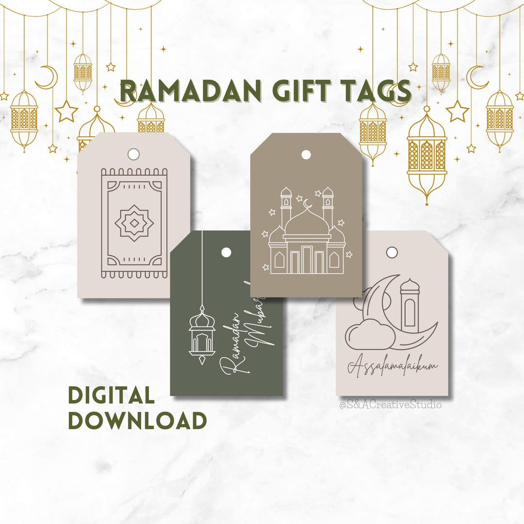 Ramadan Gift Tags, Printable Gift Tag, Ramadan Mubarak, Gift Bag Tags ...